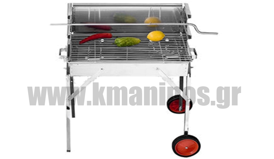 Ψησταριές Κάρβουνου BBQ με Πλάτη INOX & Ρόδες - K Maninos